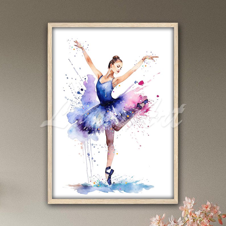 Watercolor Ballerina Print: Ballet Dancer Wall Art, Nursery Decor - Etsy