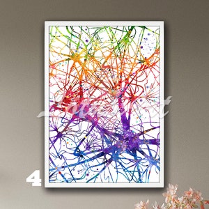 Neurons Art Brain Neurology Neuron Cell Medical Anatomy Art Watercolor ...
