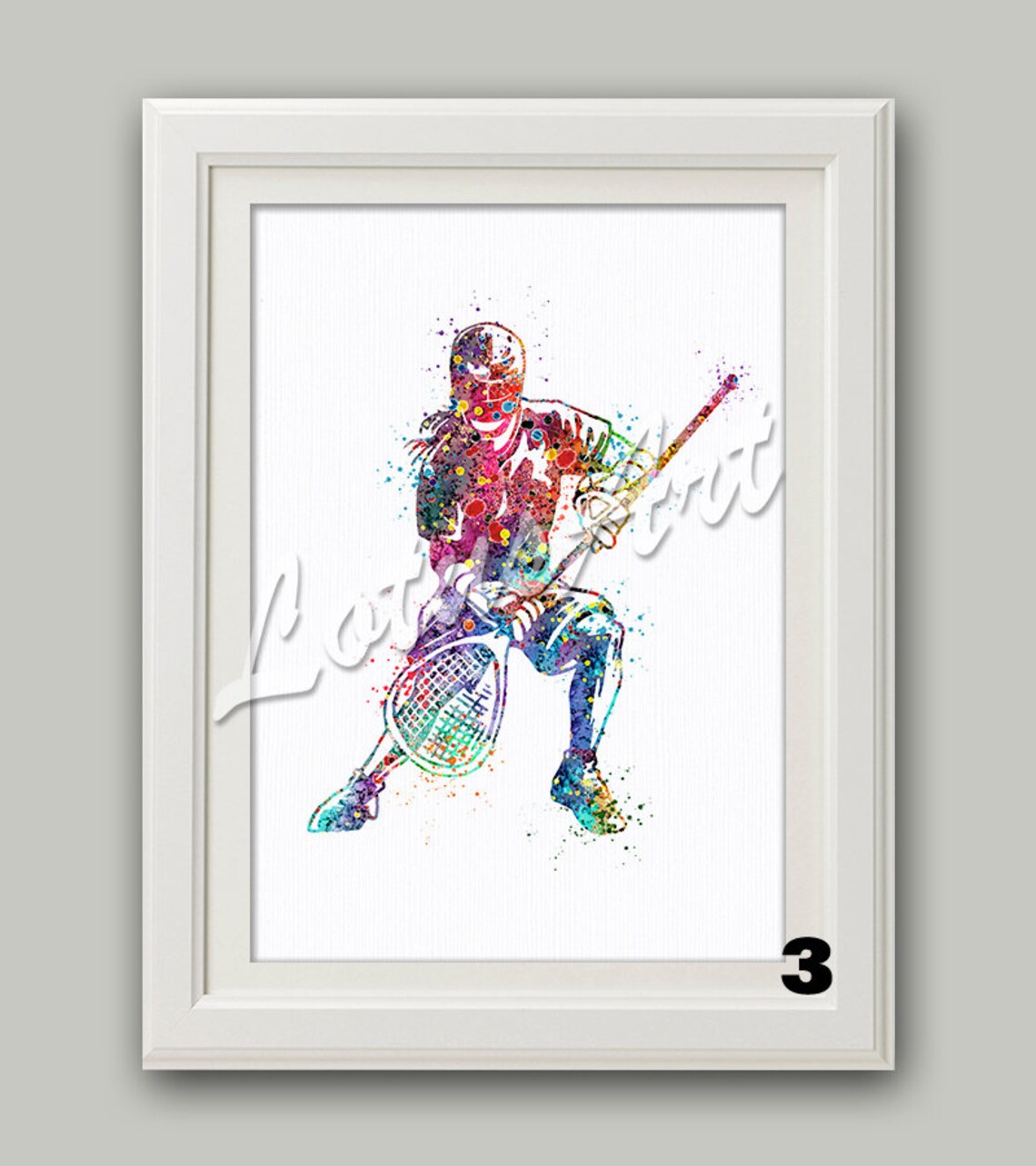 Girl Lacrosse Goalie Wall Art Watercolor Print Sports Nursery - Etsy