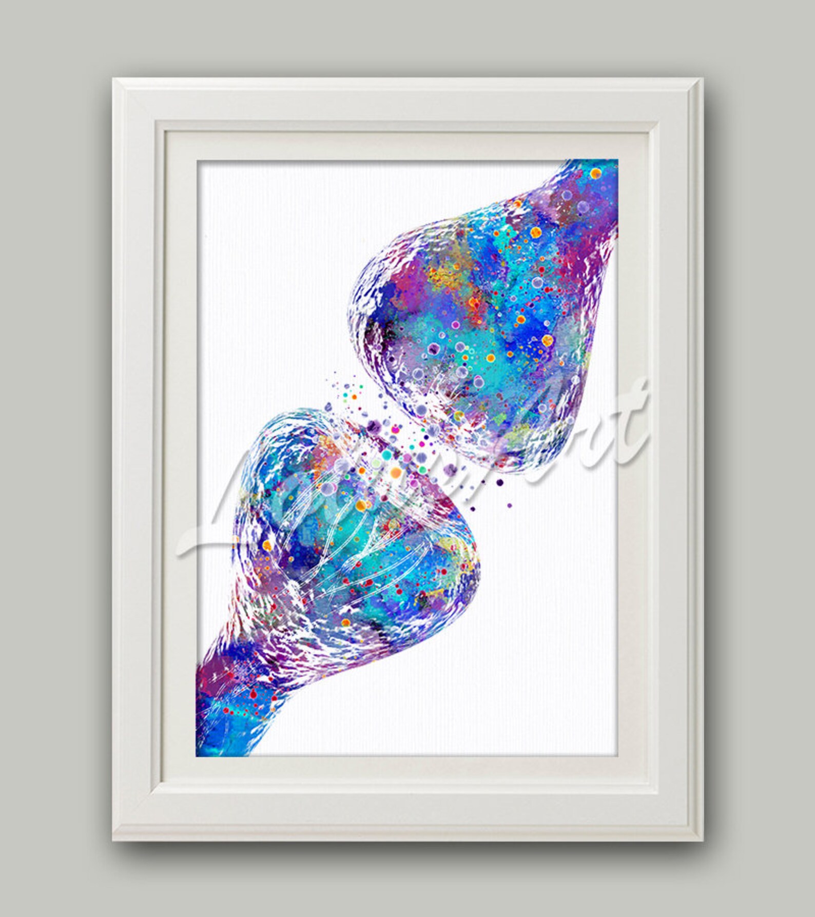 Synapse Receptor Science Art Watercolor Print Anatomy Poster - Etsy