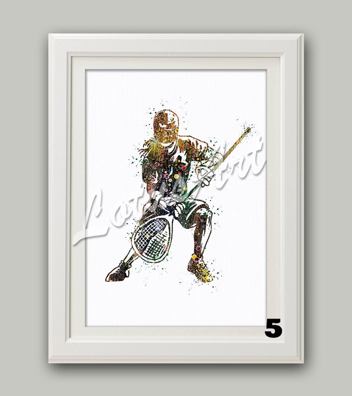 Girl Lacrosse Goalie Wall Art Watercolor Print Sports Nursery - Etsy