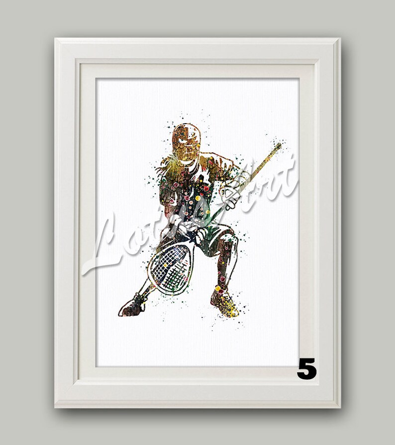 Girl Lacrosse Goalie Wall Art Watercolor Print Sports Nursery - Etsy