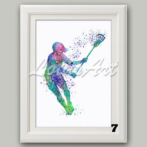 Girl Lacrosse Art Watercolor Print Sports Poster Home Decor - Etsy