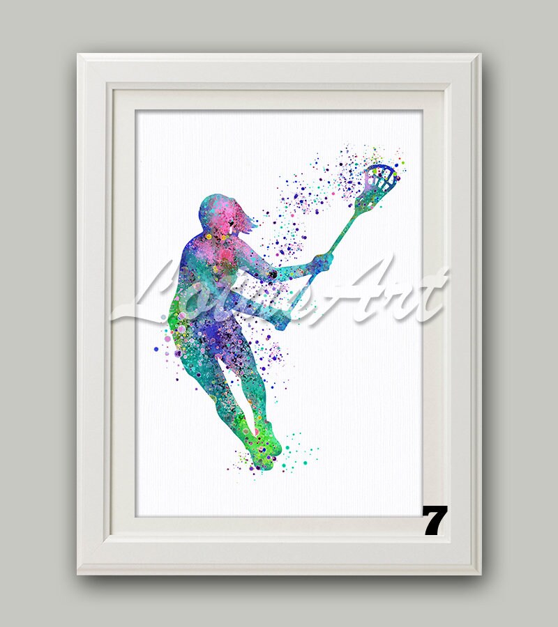 Girl Lacrosse Art Watercolor Print Sports Poster Home Decor - Etsy