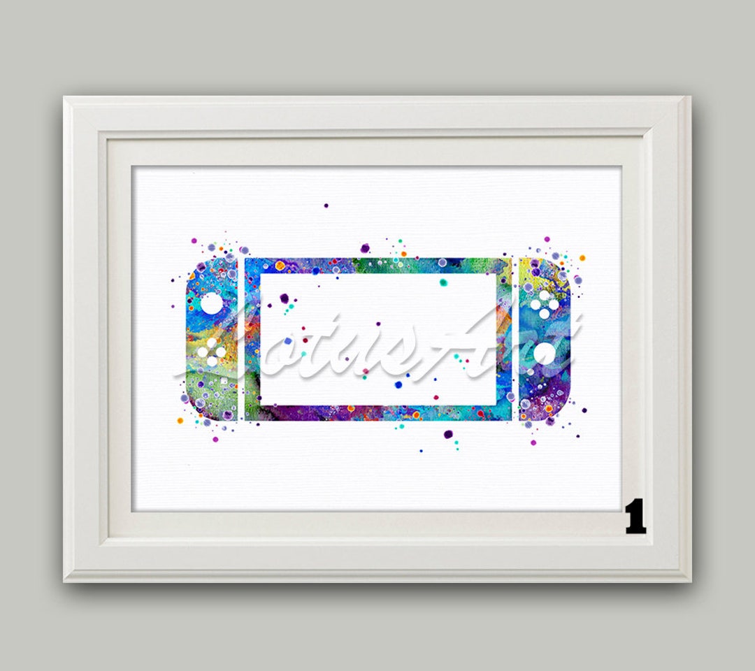 Switch Gaming Controller TV Joystick Wall Art Watercolor Print - Etsy
