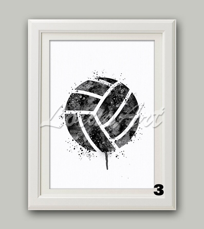 Volleyball Wall Art Watercolor Print Sports Poster Girls Room - Etsy