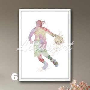 Girl Basketball Art Framed Watercolor Print Women Sports Girls Room ...