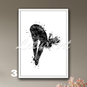 Springboard Diving Art: Watercolor Print, Girls Room Decor - Etsy