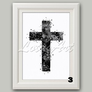 Christian Cross Wall Art Watercolor Print Cross Symbol Home | Etsy