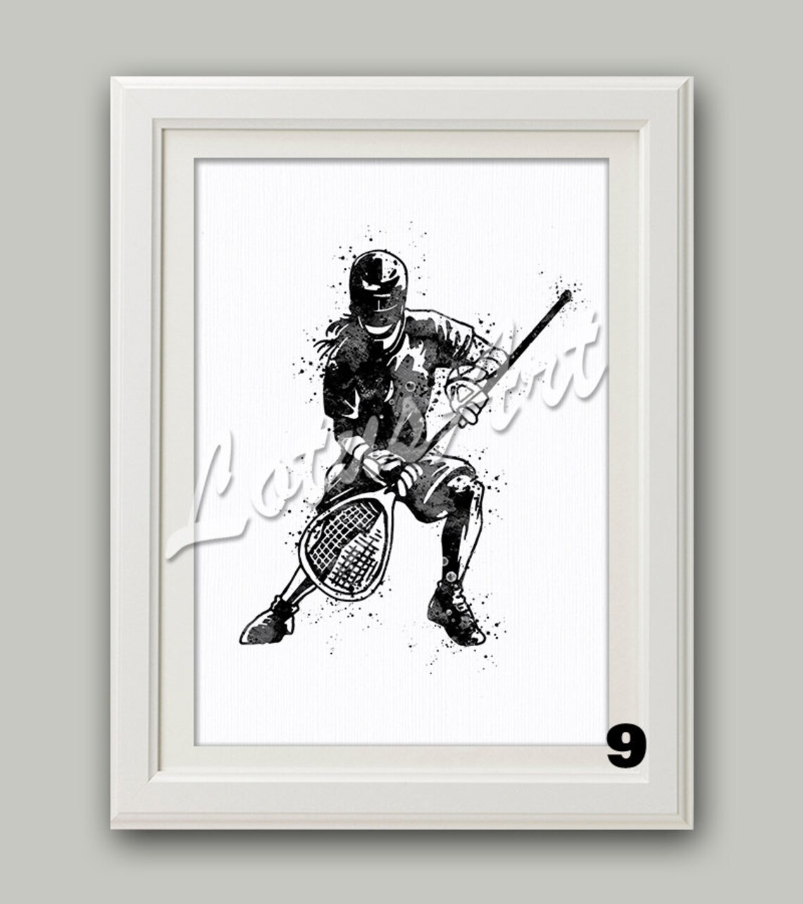Girl Lacrosse Goalie Wall Art Watercolor Print Sports Nursery - Etsy