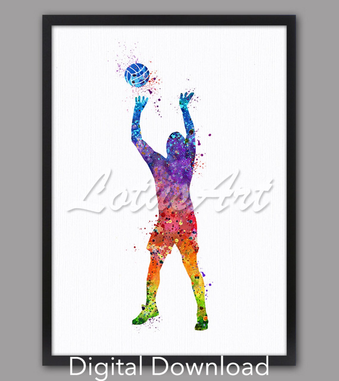 DIGITAL DOWNLOAD Volleyball Girl Setter Wall Art Sport Poster | Etsy