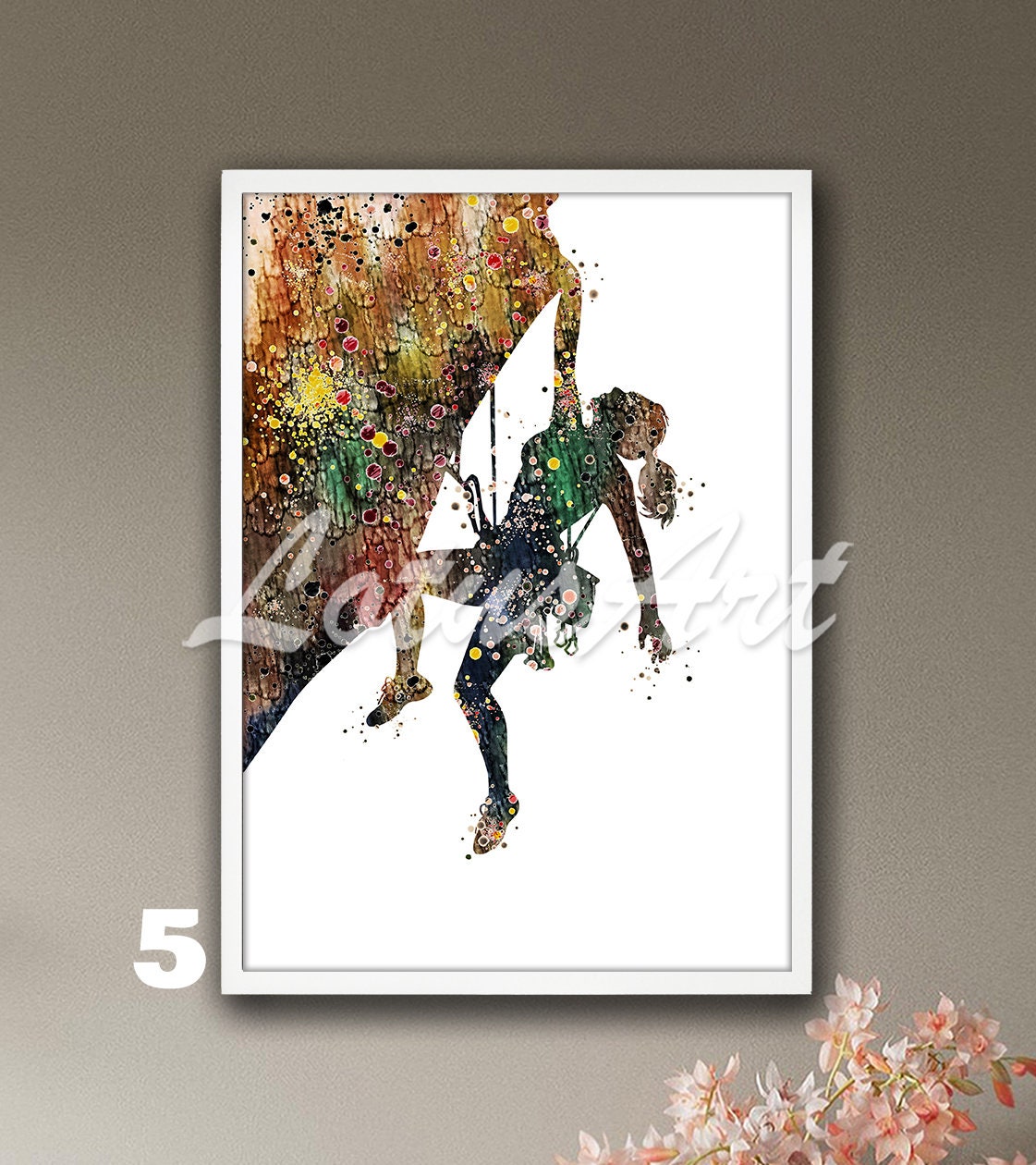 Rock Climber Watercolor Art Print: Personalized Mountain Climbing ...