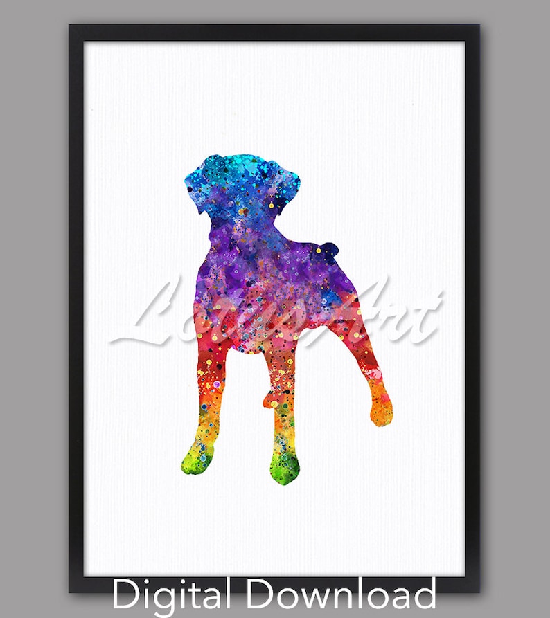 DIGITAL DOWNLOAD Boxer Wall Decor Dog Poster Boxer Painting - Etsy