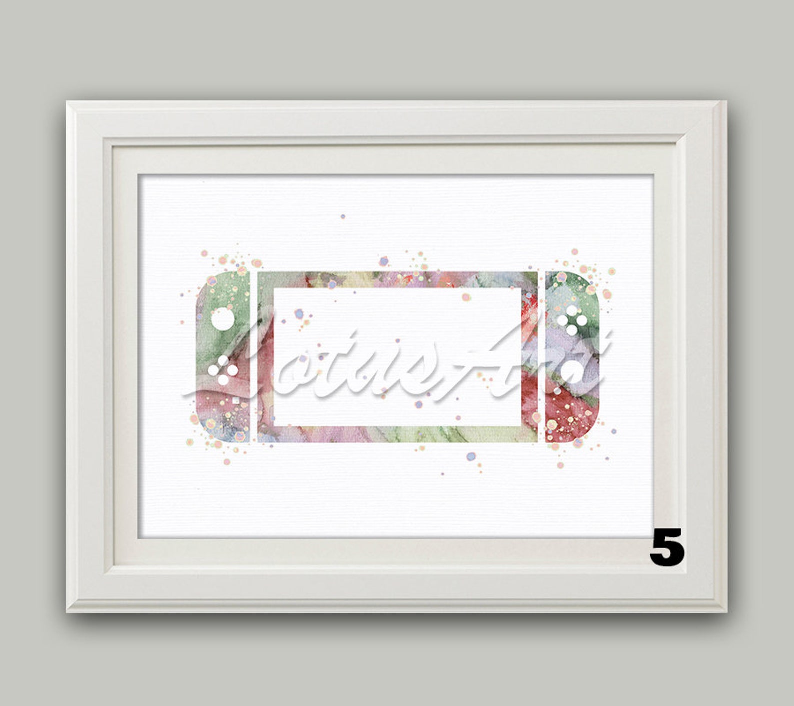 Switch Gaming Controller TV Joystick Wall Art Watercolor Print - Etsy