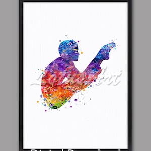 DIGITAL DOWNLOAD Springboard Diving Art Watercolor Print Boy Diver ...