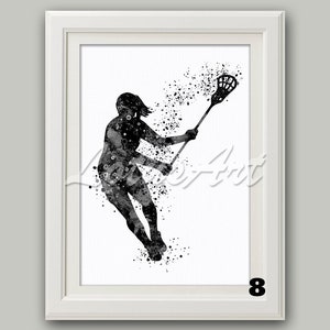 Girl Lacrosse Art Watercolor Print Sports Poster Home Decor - Etsy