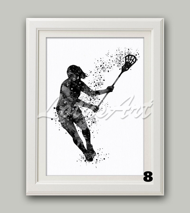Girl Lacrosse Art Watercolor Print Sports Poster Home Decor - Etsy