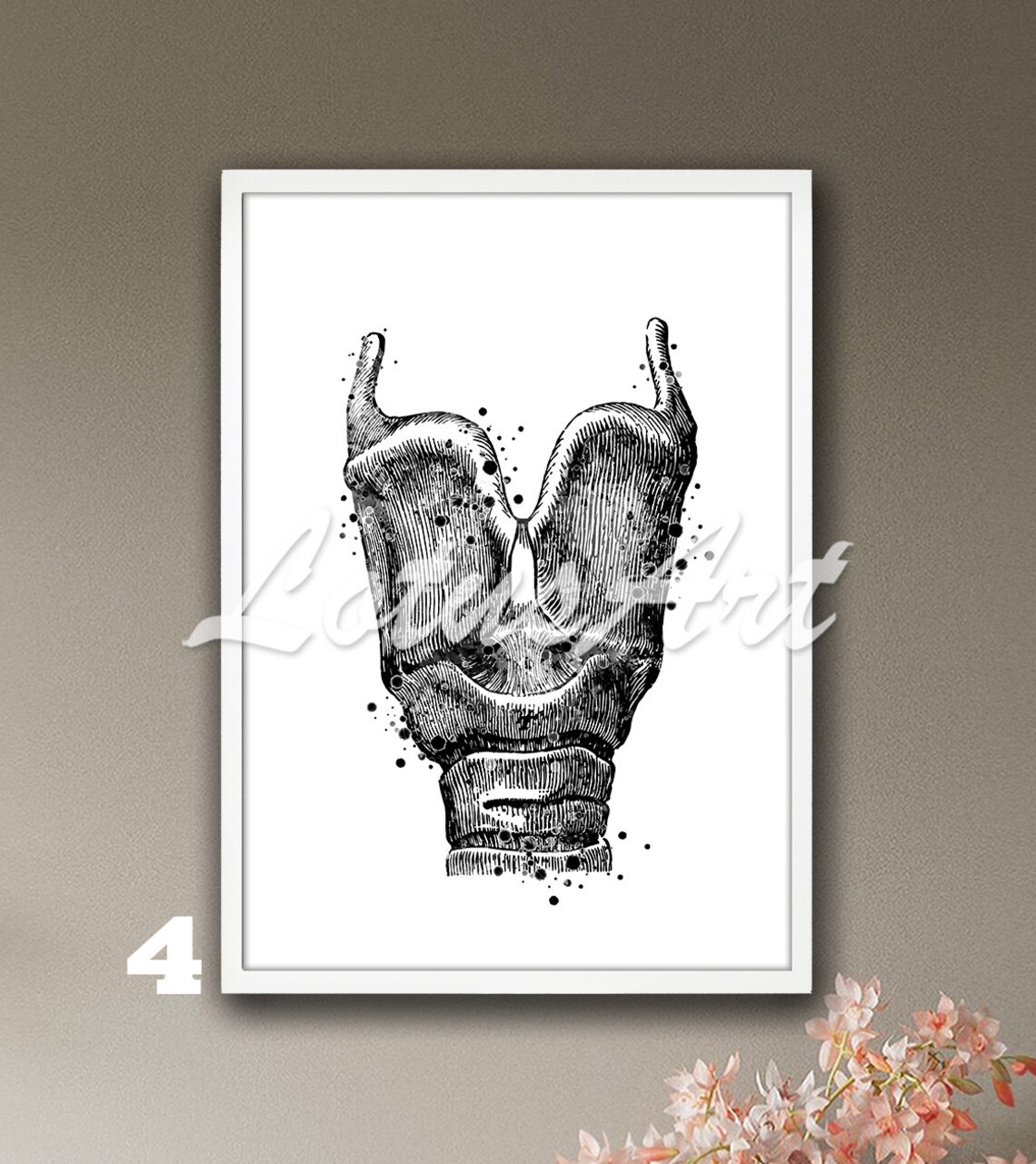 Watercolor Larynx Anatomy Art: Voice Box Framed Medical Print - Etsy