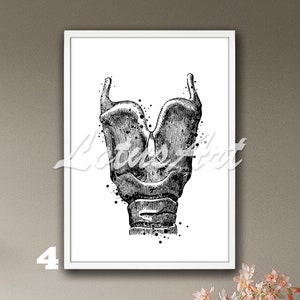 Larynx Anatomy Wall Art Voice Box Medical Framed Print Watercolor ...