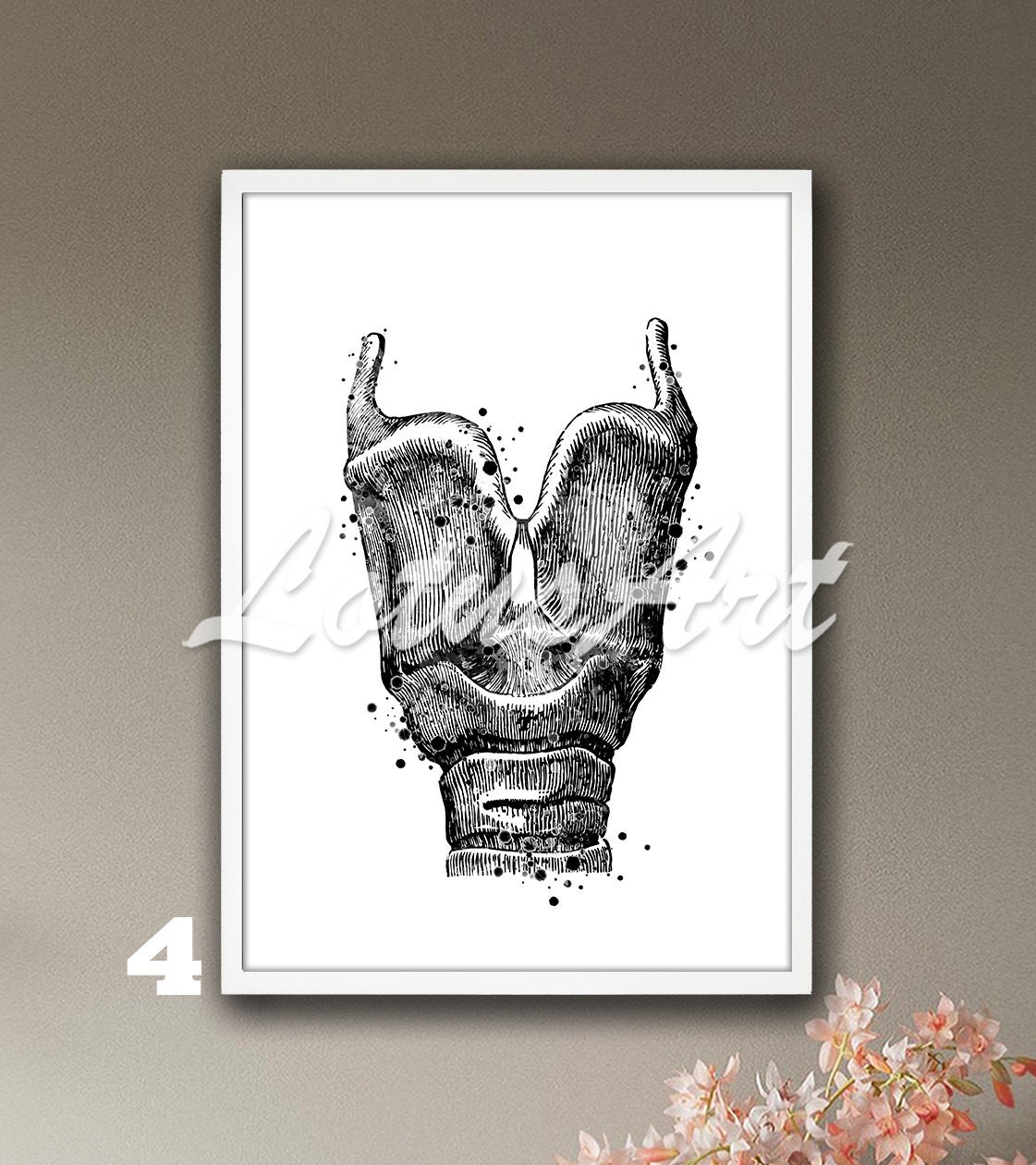 Watercolor Larynx Anatomy Art: Voice Box Framed Medical Print - Etsy