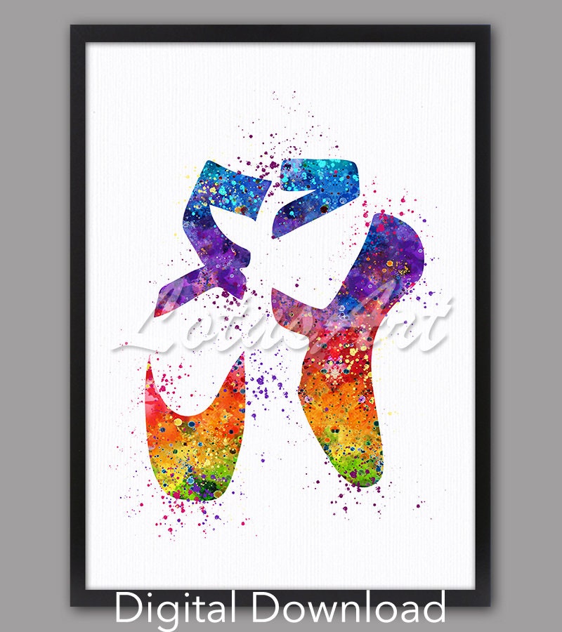 DIGITAL DOWNLOAD Ballet Shoes Wall Art Print Watercolor Ballet | Etsy