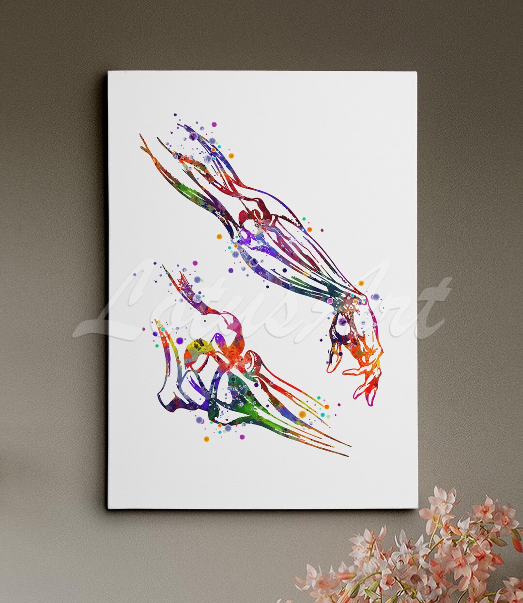 Elbow Joint Anatomy Watercolor Canvas Print Medical Clinic Wall Art ...