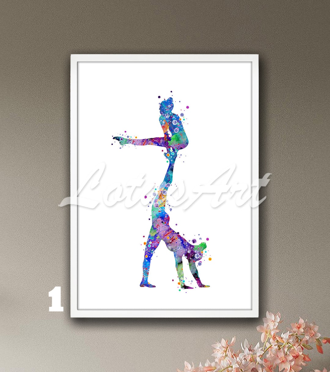 Acrobatic Gymnastics Watercolor Art Print: Personalized Sports Poster ...