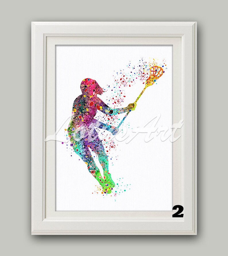 Girl Lacrosse Art Watercolor Print Sports Poster Home Decor - Etsy