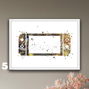 Switch Gaming Controller TV Joystick Wall Art Watercolor Print Kids ...