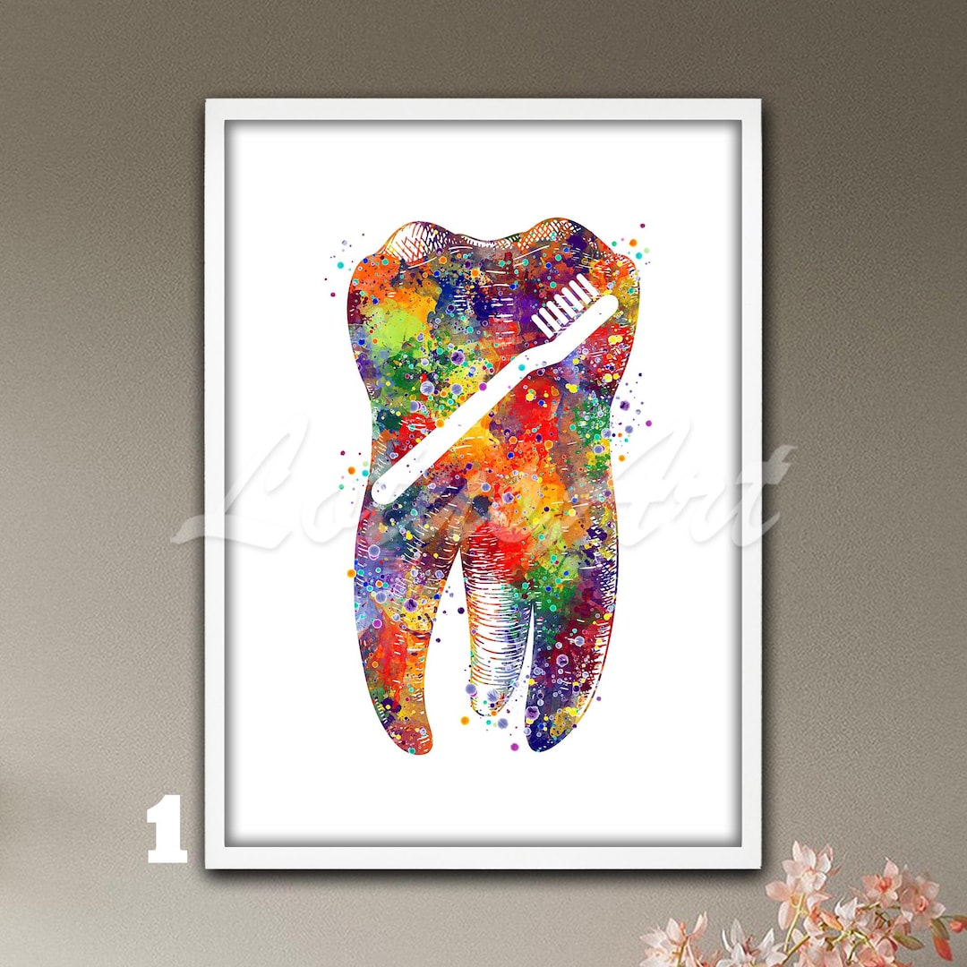 Watercolor Tooth Anatomy Art Print: Dental Office Decor - Etsy