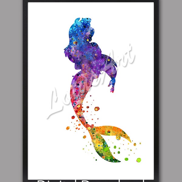 Mermaid Watercolor - Etsy