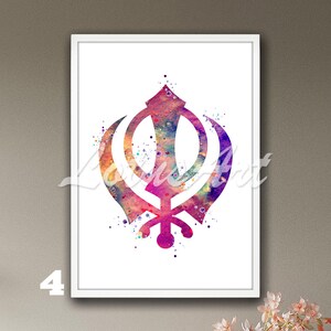 Khanda Symbol Watercolor Print: Sikhism Art, Meditation Gift - Etsy
