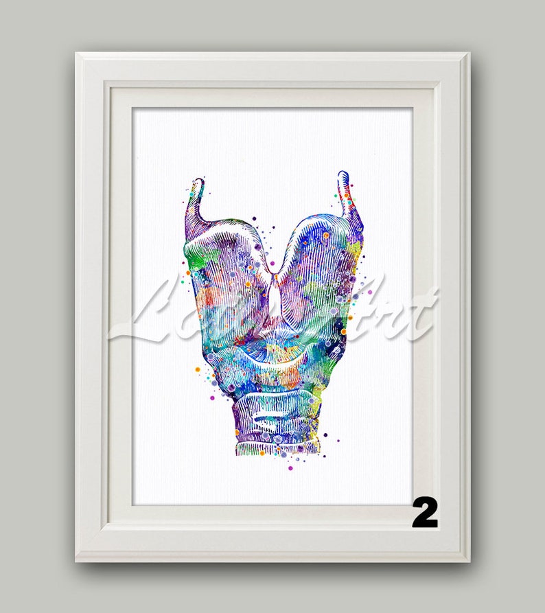 Larynx Anatomy Wall Art Voice Box Medical Prints Watercolor - Etsy
