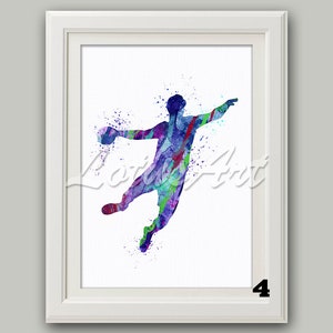 Boy Handball Wall Art Watercolor Print Male Sports Poster Kids - Etsy