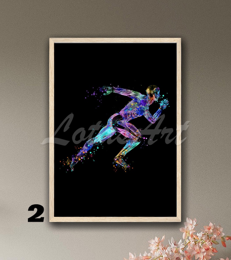 Runner Anatomy Watercolor Print: Sprinter Muscles Framed Art - Etsy