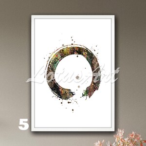 Zen Circle Enso Symbol Watercolor Wall Art Print Abstract Poster ...