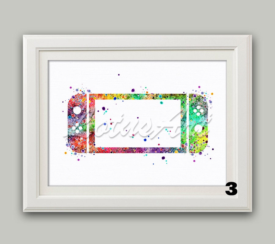 Switch Gaming Controller TV Joystick Wall Art Watercolor Print - Etsy