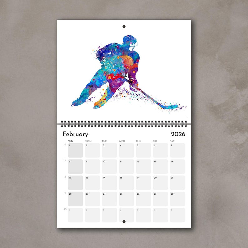 2026 Sports Calendar: Watercolor Athlete Wall Art Planner - Etsy Canada