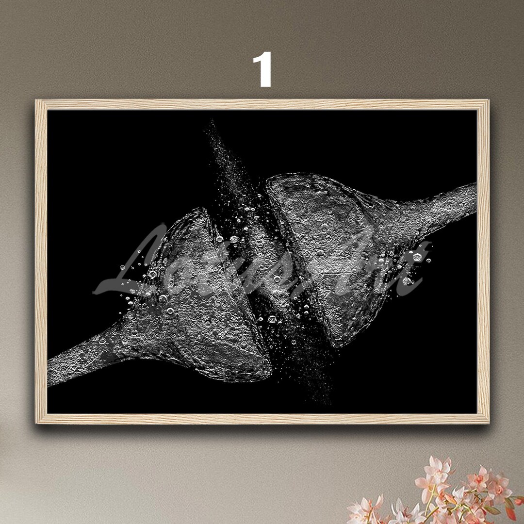 Synapse Silver Gray Wall Art Black Background Print: Anatomy Brain ...