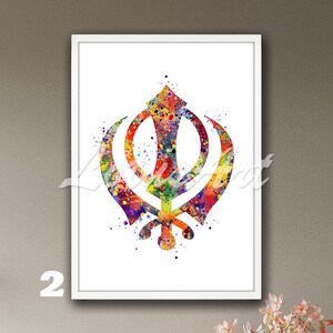 Khanda Symbol Watercolor Print: Sikhism Art, Meditation Gift - Etsy