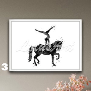 Tumbling Gymnastics Equestrian Vaulting Framed Wall Art Watercolor ...