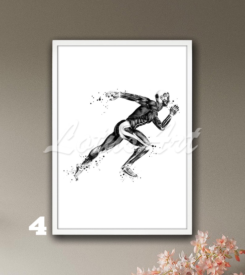 Runner Muscles Anatomy Watercolor Print: Sports Art, Chiropractor Gift ...