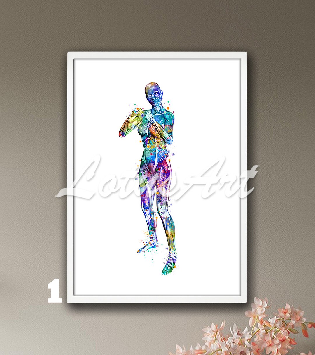 Boxing Muscles Wall Art Watercolor Print Clinic Decor Doctor Office ...