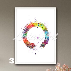 Zen Circle Enso Symbol Watercolor Wall Art Print Abstract Poster ...
