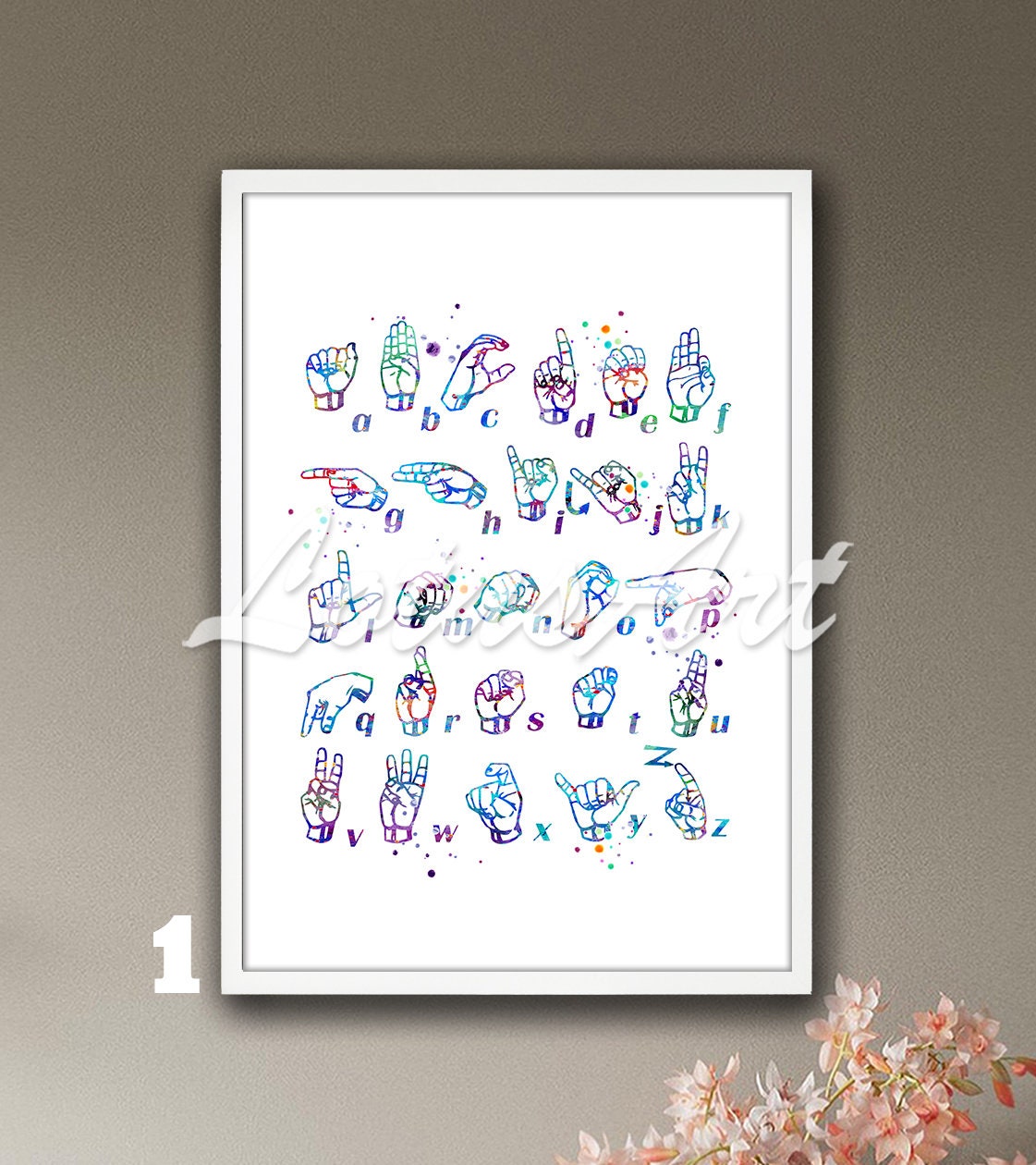 ASL Alphabet Watercolor Art Print: Sign Language Fingerspelling - Etsy