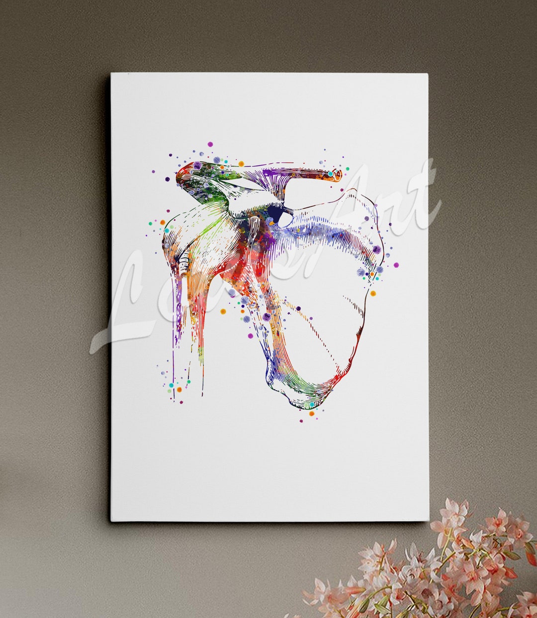 Shoulder Joint Anatomy Watercolor Canvas Print Human Medical Clinic ...