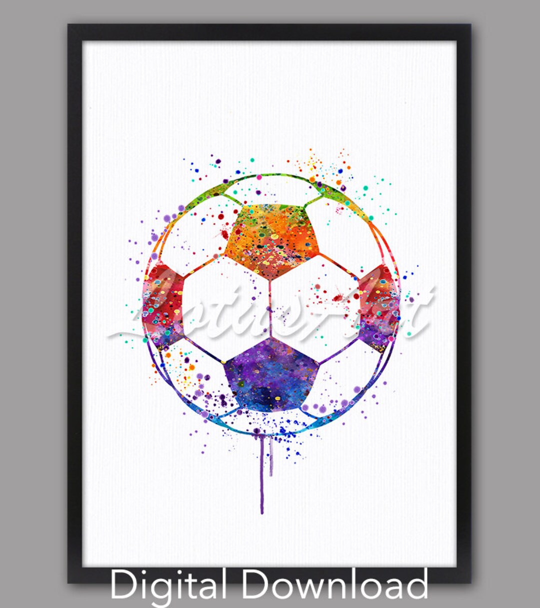 Watercolor Soccer Ball Print: Sports Nursery Decor (digital Download ...