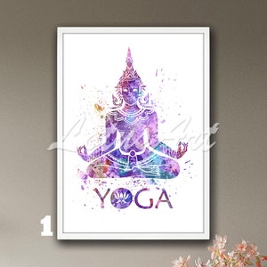 Watercolor Buddha Yoga Poster, Meditation Zen Decor, Wall Art Print - Etsy