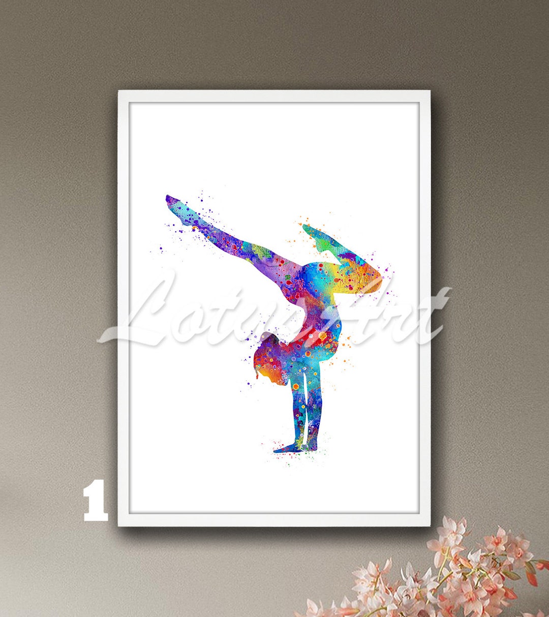 Yoga Pose Handstand Wall Art Watercolor Print Painting Acro Studio ...