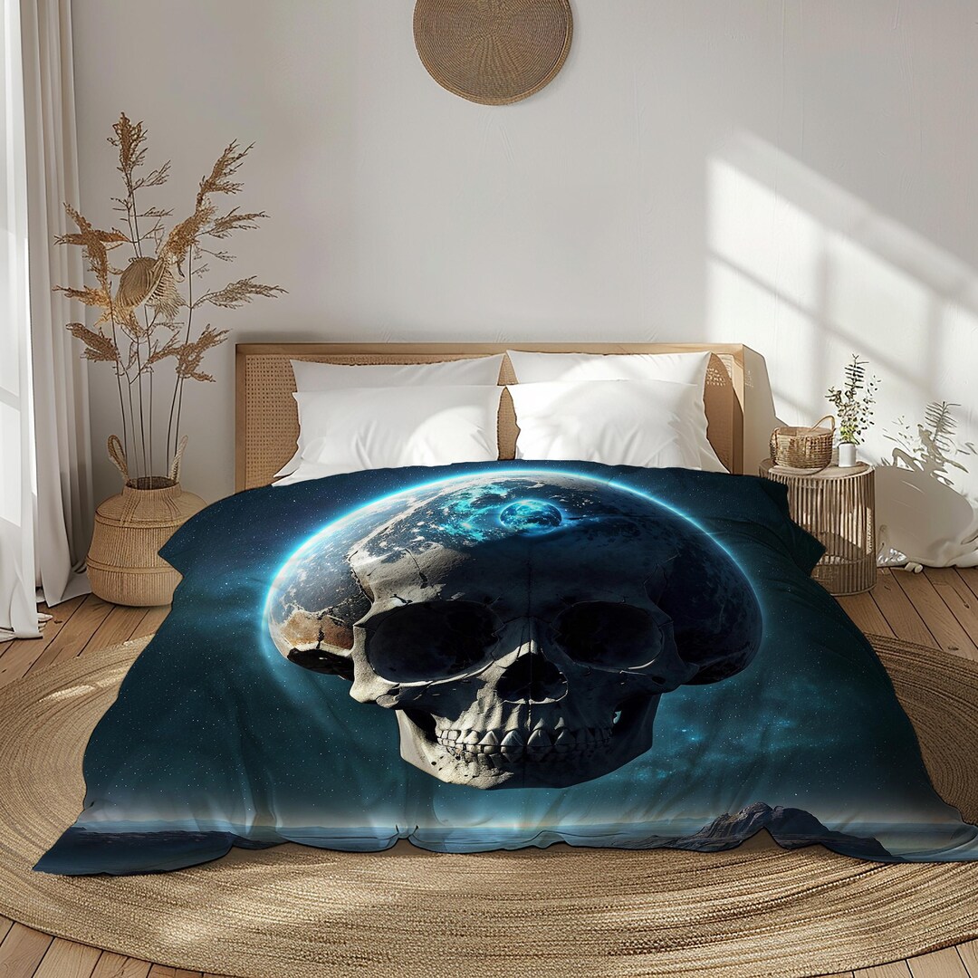 Gothic Galaxy Skull Duvet Cover: Cosmic Bedroom Decor - Etsy